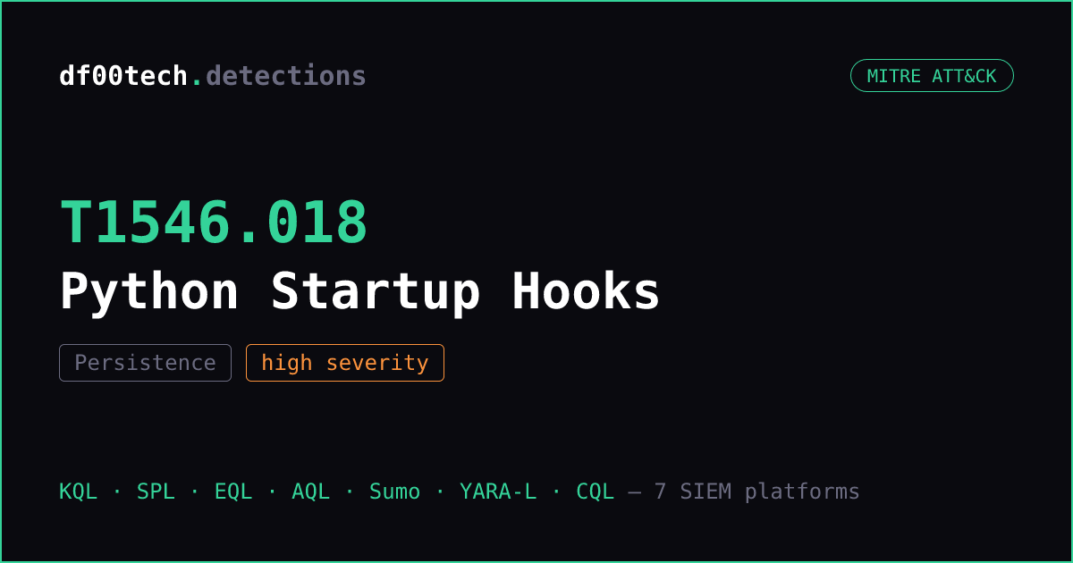 T1546.018: Event Triggered Execution — Python Startup Hooks — Detection ...